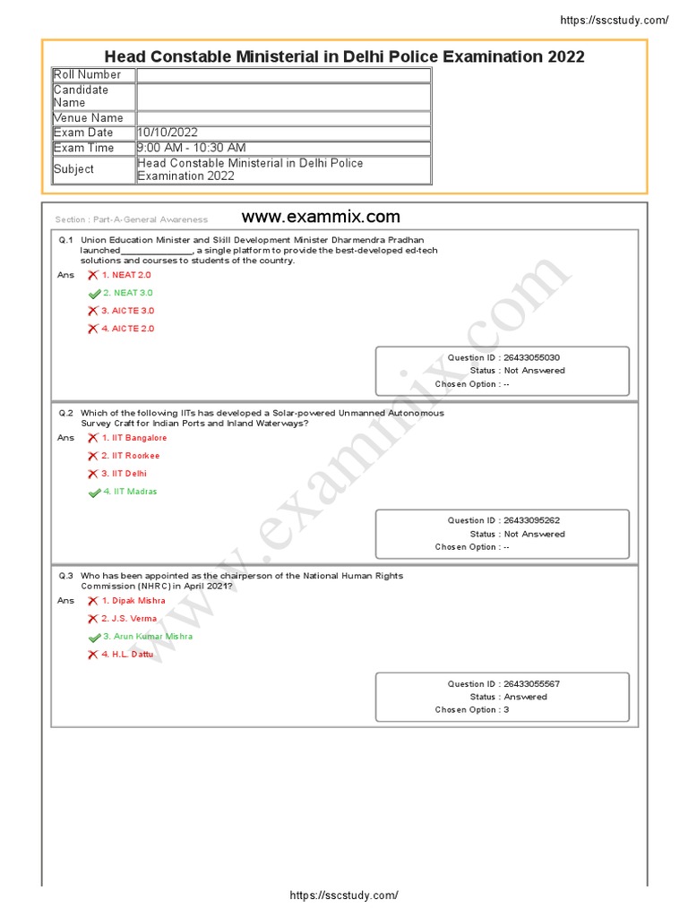 Delhi-Police-Head-Constable-Question-Paper-10-October-2022-All-Shift-in ...