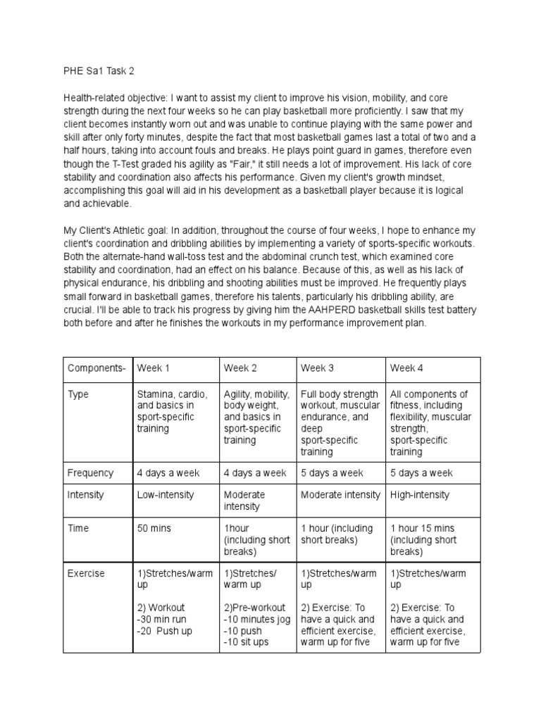 PHE Sa1 Task 2 | Download Free PDF | Physical Fitness | Determinants Of Health