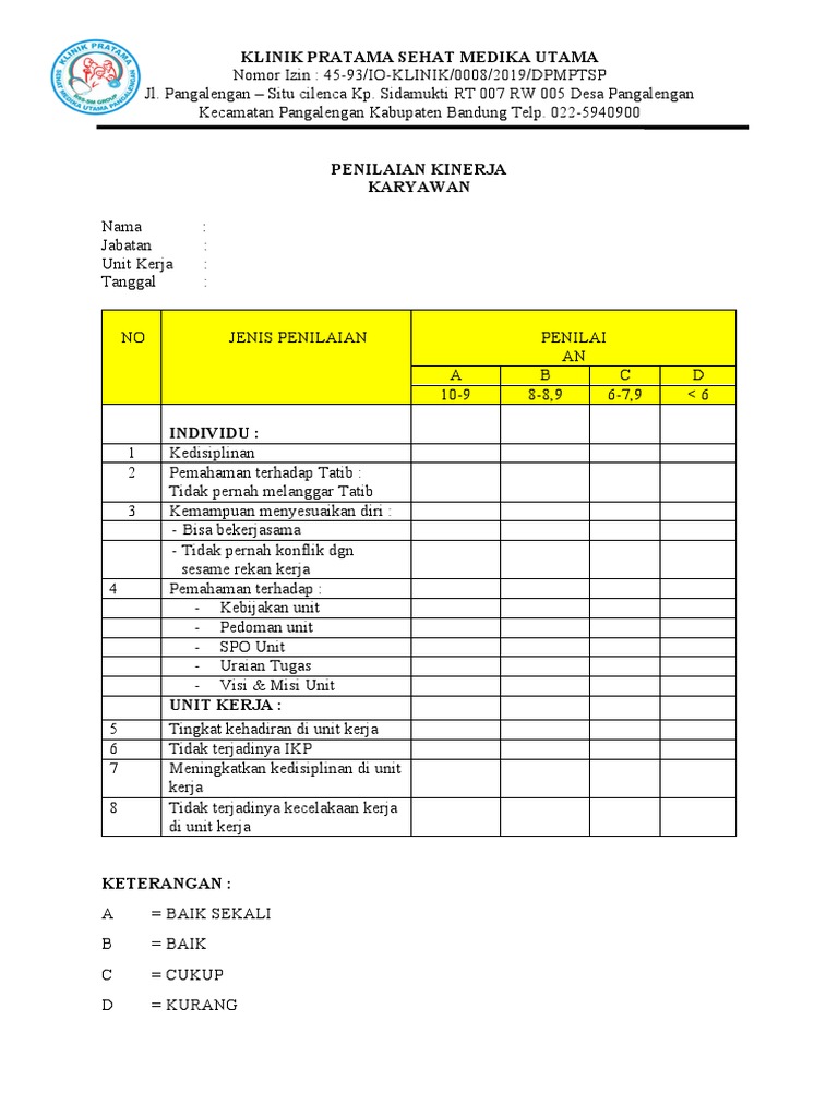 Penilaian Kinerja Karyawan | PDF