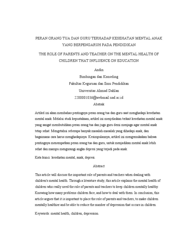 Artikel Kesehatan Mental | PDF