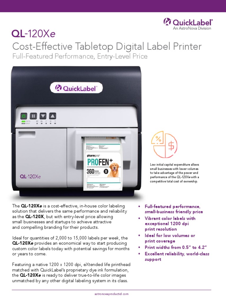 QL 120xe Flyer QuickLabel USA EN | PDF | Printer (Computing) | Computer Hardware