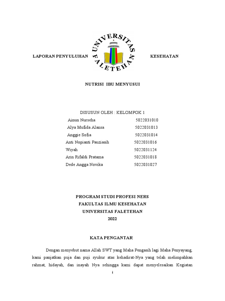 Laporan Penkes Kelompok 1 Maternitas | PDF | Pengembangan Diri