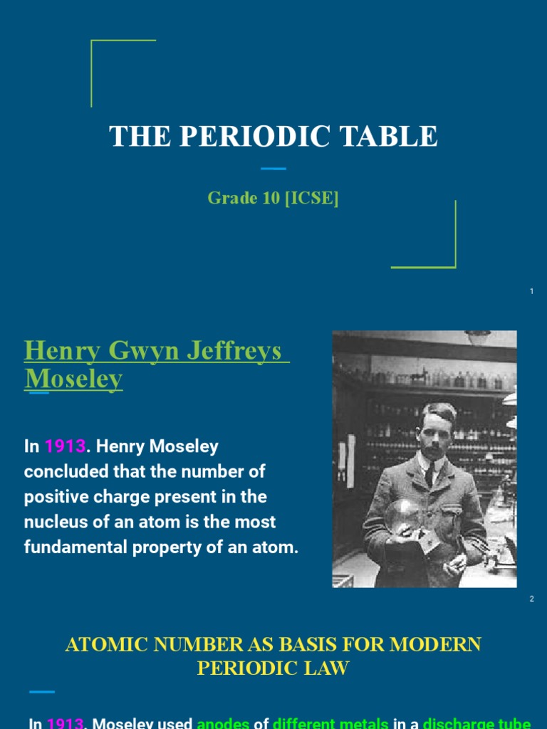 The Periodic Table: Grade 10 (ICSE) | PDF | Periodic Table | Transition ...