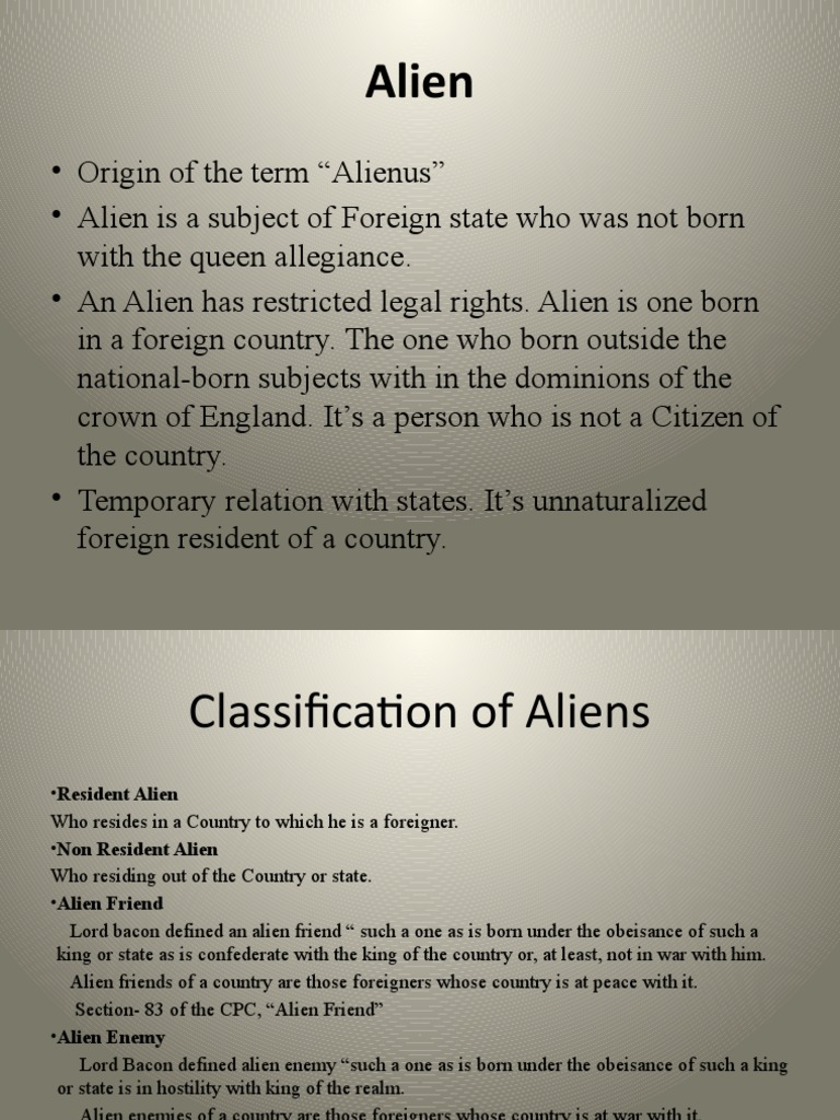 Alien | Download Free PDF | Nationality | Domicile (Law)