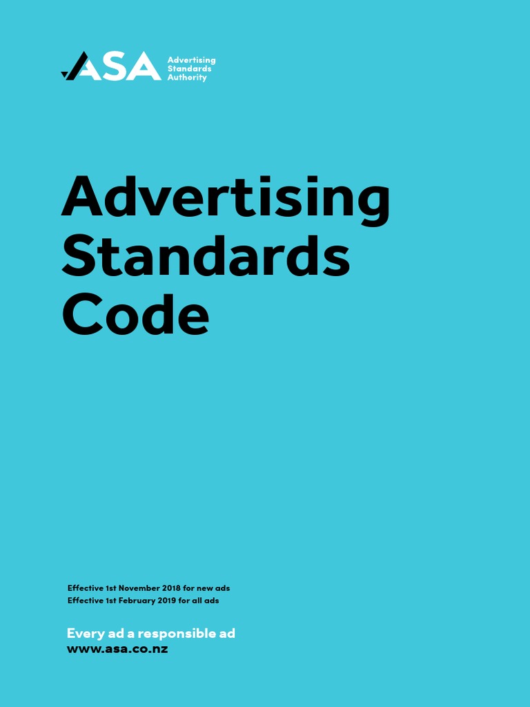 ASA Advertising Standards Code | PDF | Advertising | Packaging And Labeling