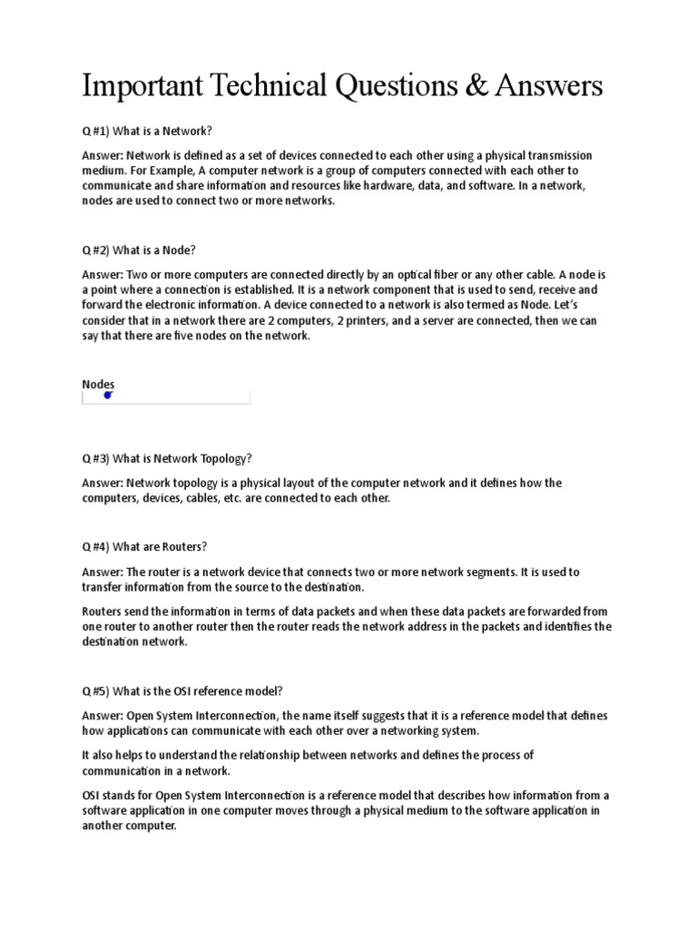 Important Technical Questions 1 | PDF | Computer Network | Osi Model Important Technical Questions 1 | PDF | Computer Network | Osi Model