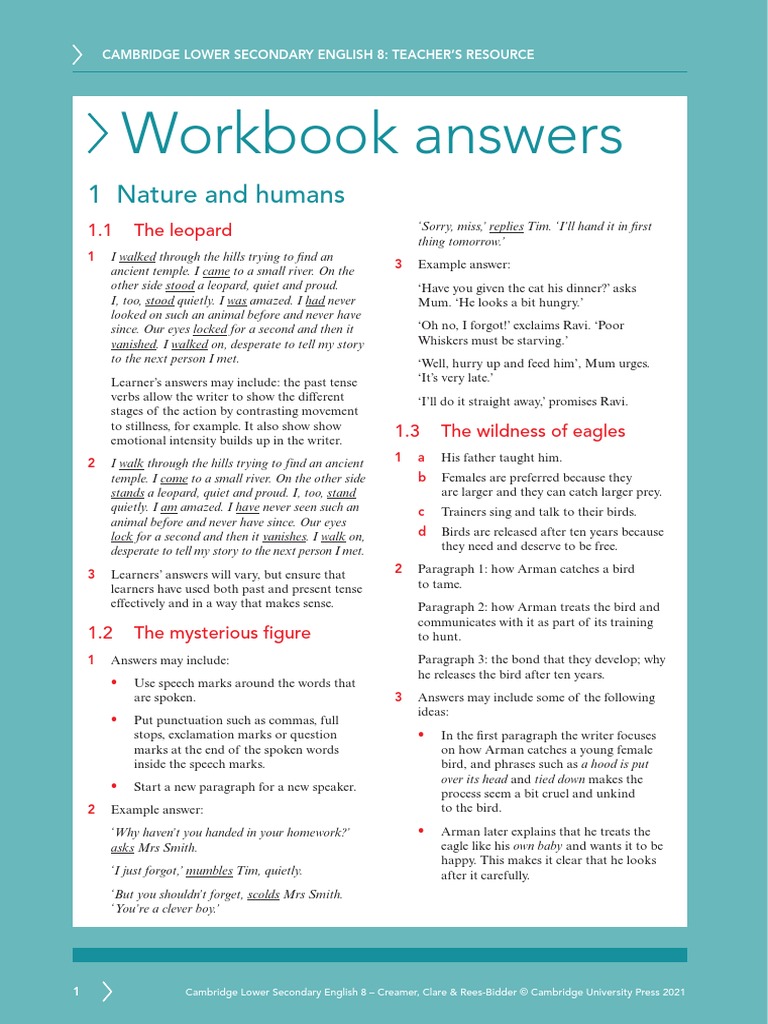 LS English 8 Workbook Answers | PDF | Question | Laughter