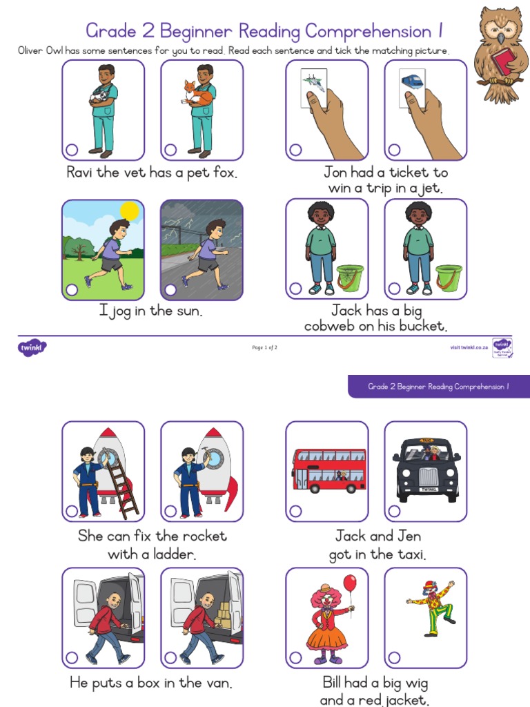 Grade 2 Beginner Reading Comprehension 1 | PDF