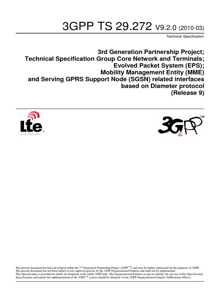 3GPP TS 29.272: Technical Specification | PDF | Ip Multimedia Subsystem ...