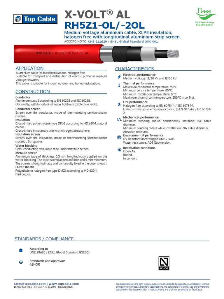 TOPCABLE - RH5Z1-OL Al Eng - Rev7 | PDF