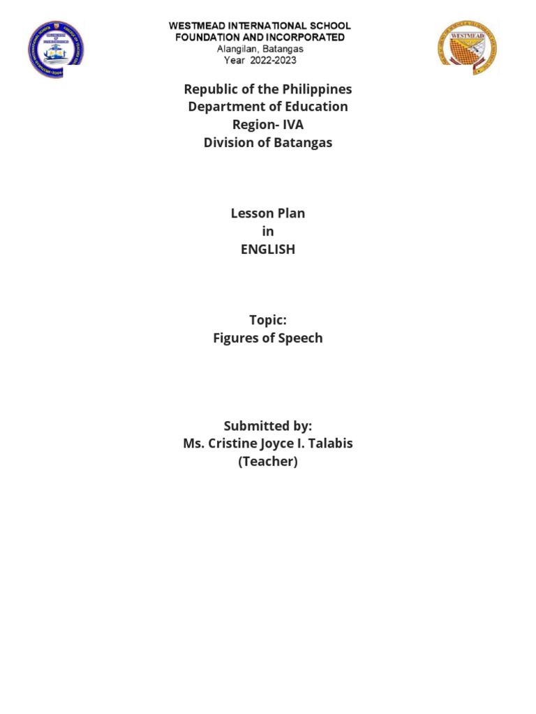 Lesson Plan - Figures of Speech | PDF | Metaphor