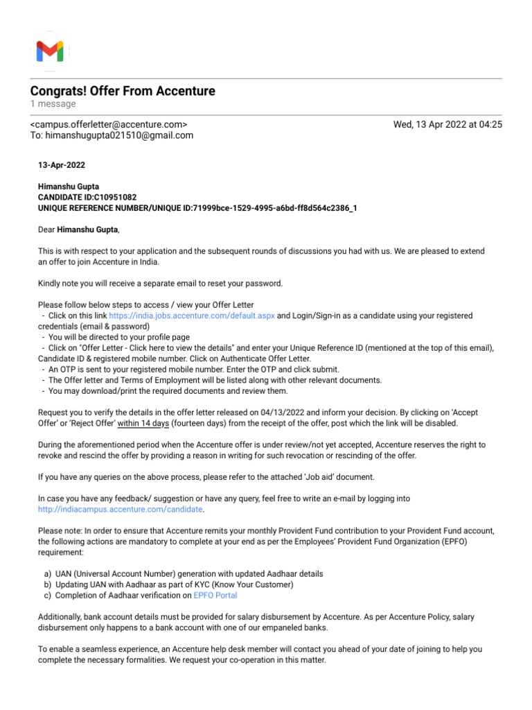 Congrats! Offer From Accenture: 1 Message | Download Free PDF | Privacy | Computer Security