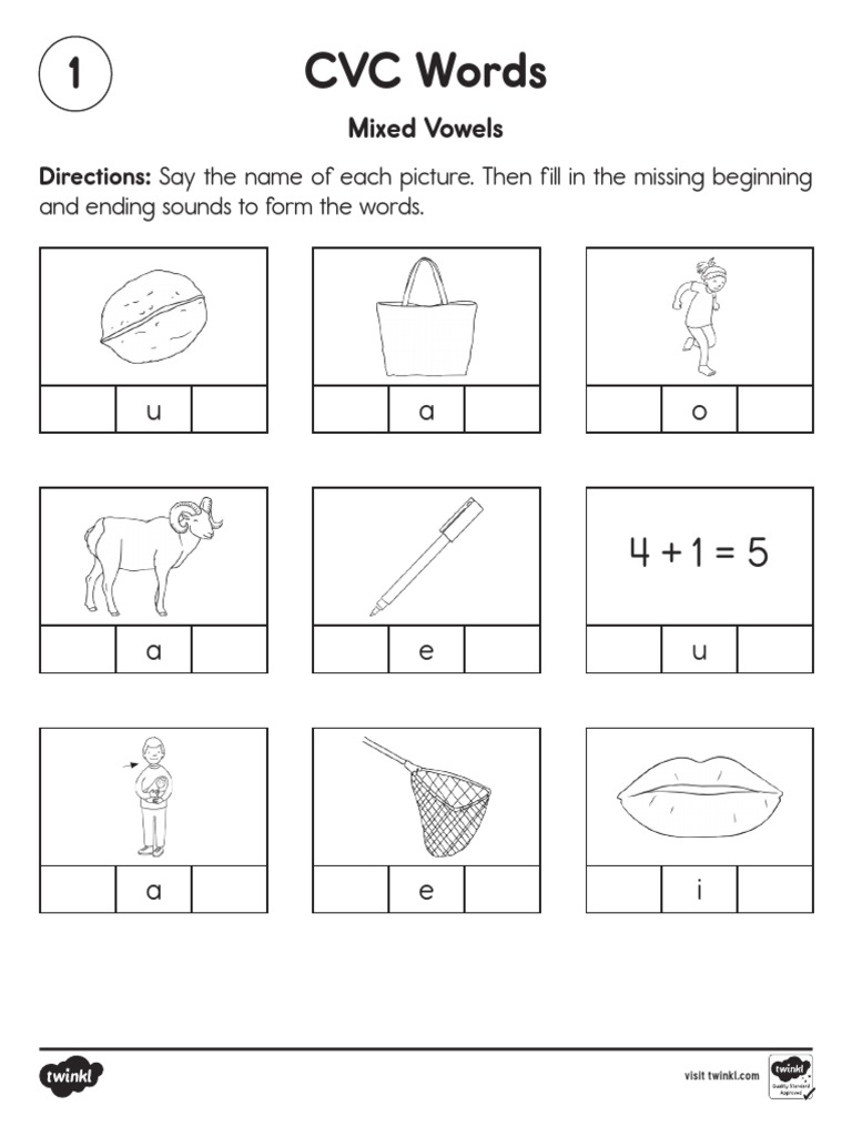 CVC Words: Mixed Vowels | PDF | Linguistics | Phonology