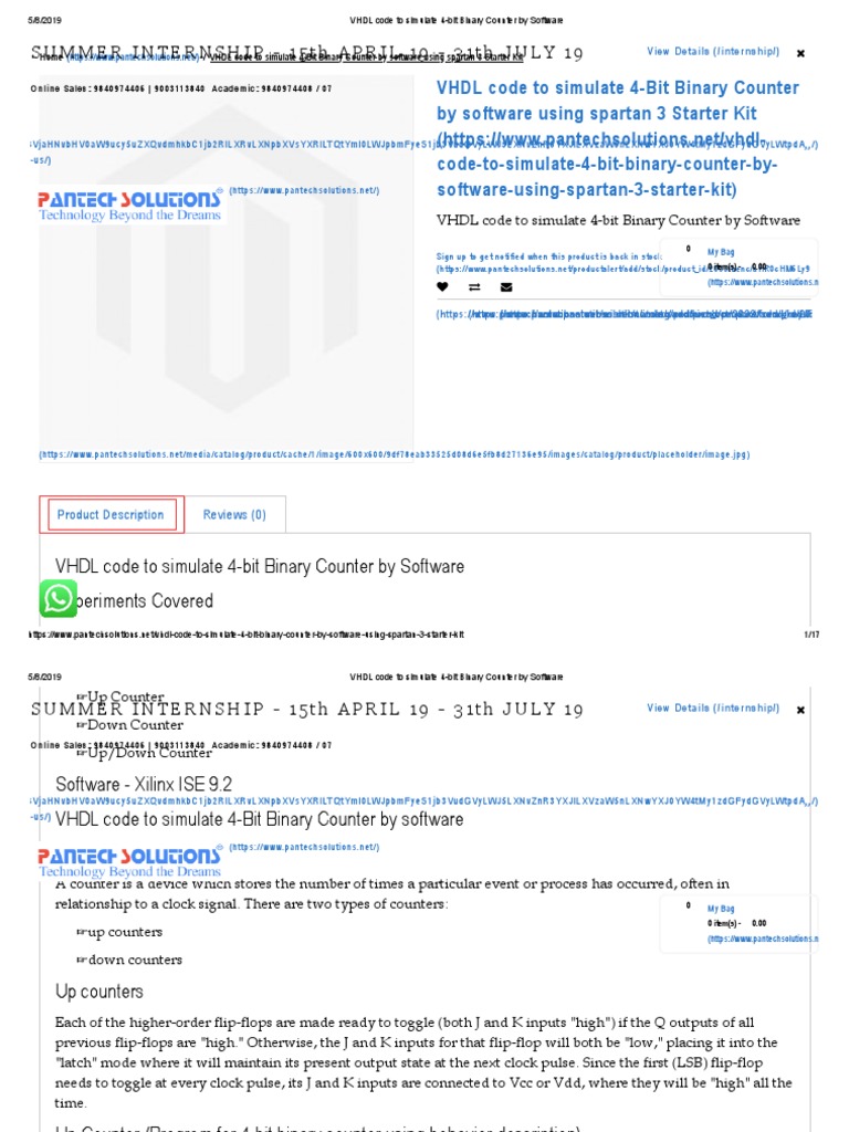 VHDL Code To Simulate 4-Bit Binary Counter by Software | PDF | Vhdl | Electrical Engineering