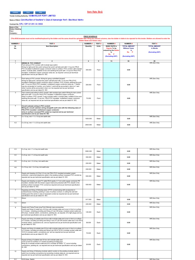 Boq 2 | PDF | Ac Power Plugs And Sockets | Electrical Wiring