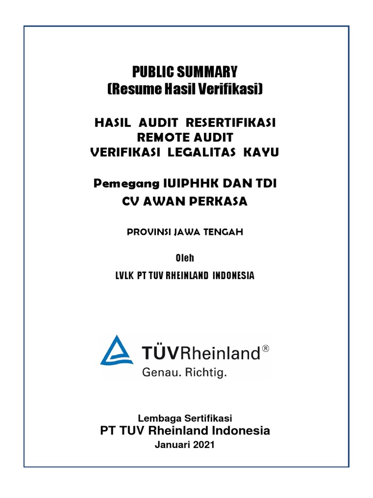 Hasil Verifikasi - CV Awan Perkasa | PDF