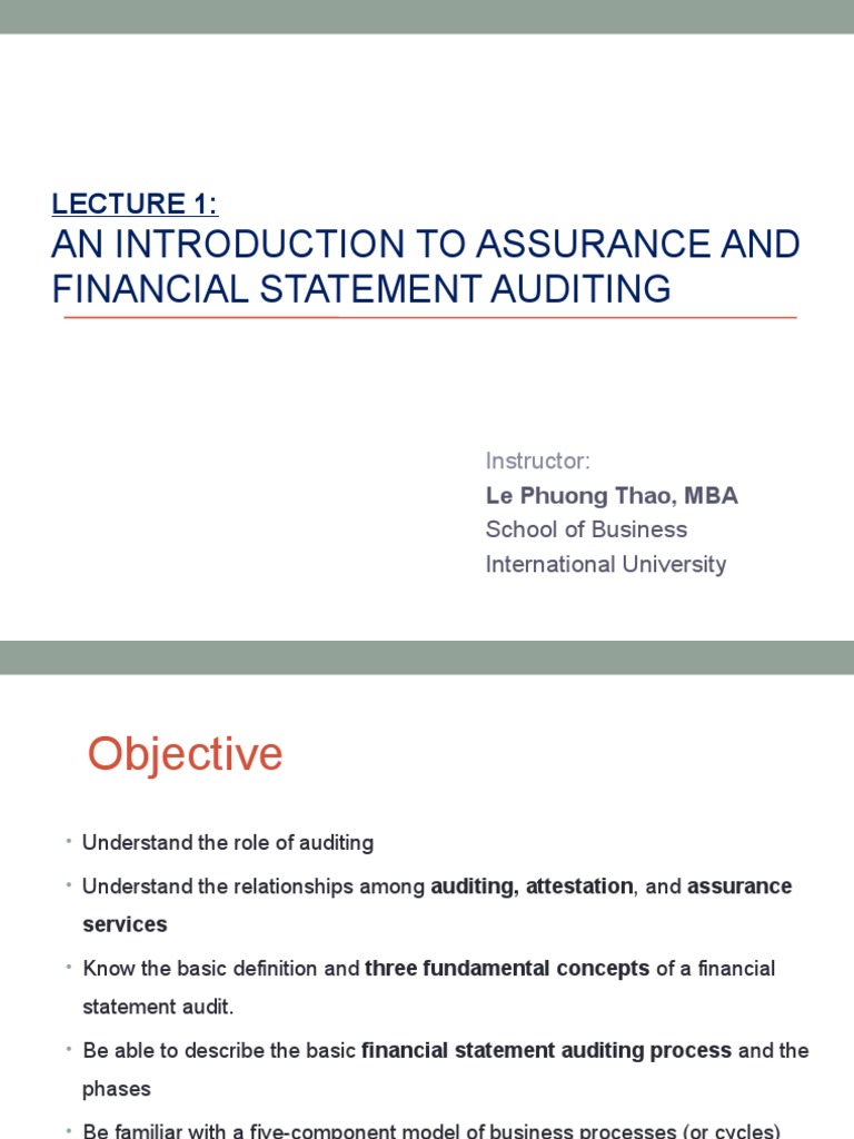 LECTURE 1 - Chapter 1 - An Introduction To Assurance and Financial Statement Auditing | PDF ...