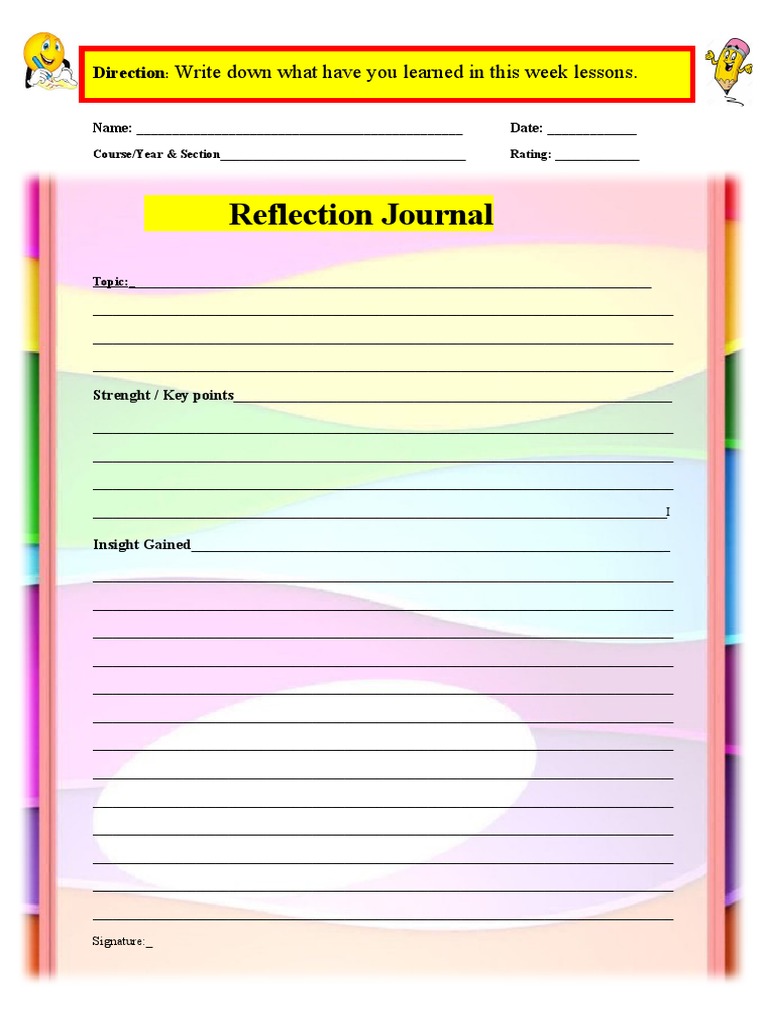 NORSU Reflection Journal With Guide Q. Template | PDF