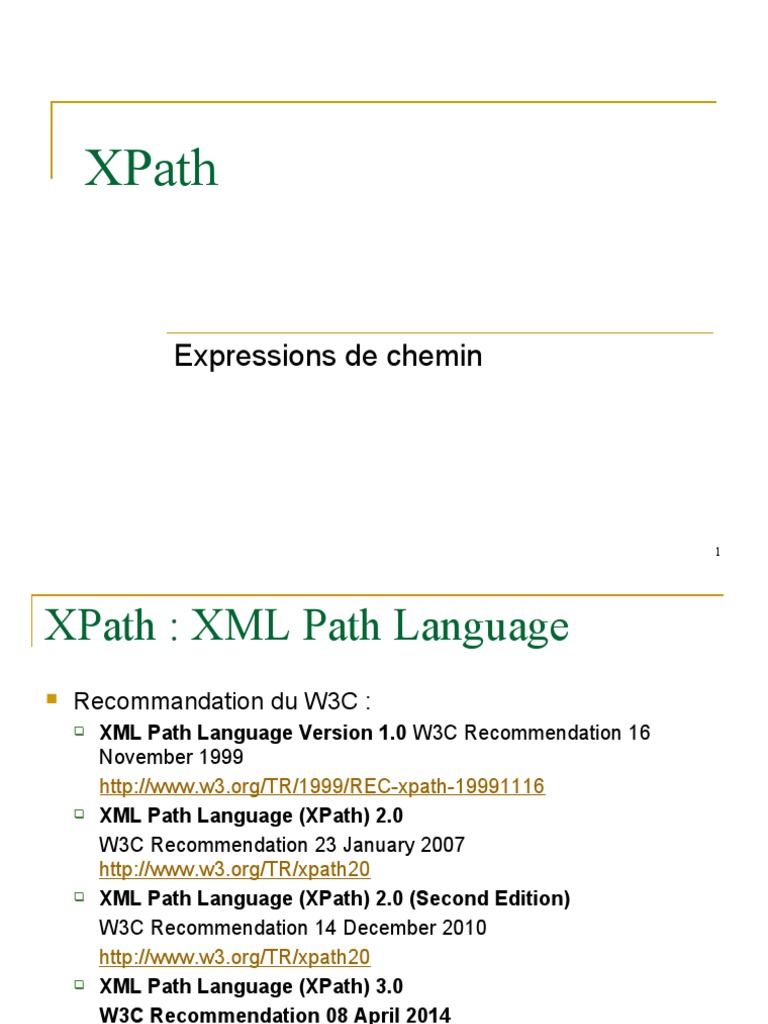 XPath : Guide pour développeurs XML | PDF | XPath | XML