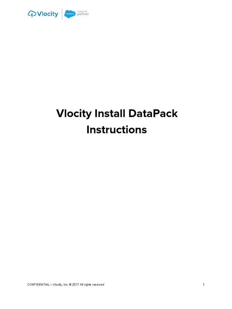 Vlocity Instructions: Install Datapack | PDF