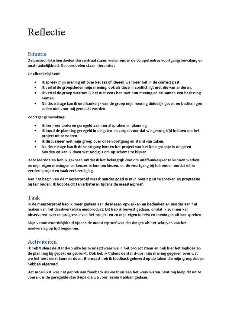 Reflectie Midas Brouwer | PDF