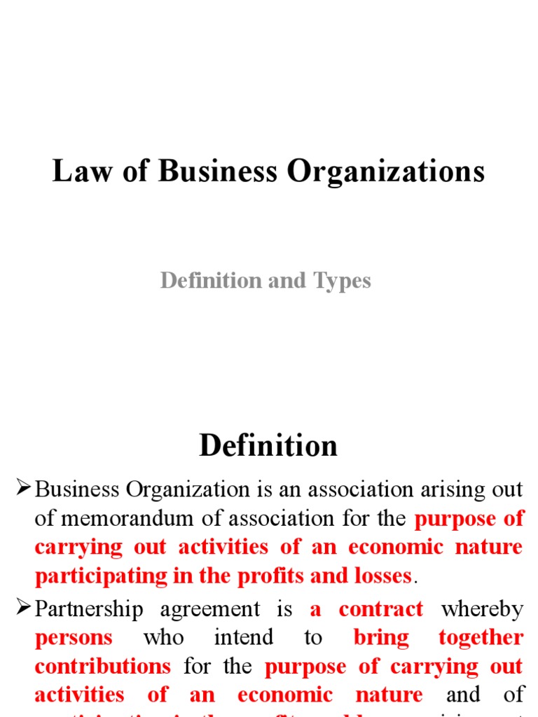 Law of Business Organizations | PDF | Partnership | Limited Liability ...