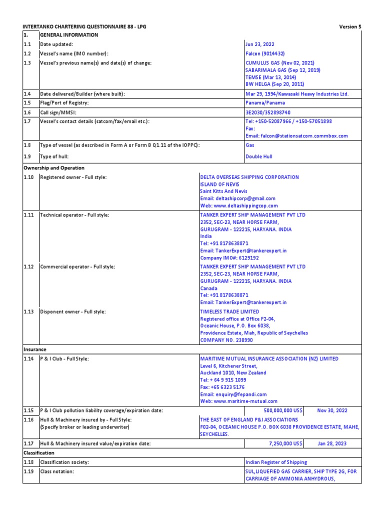 Falcon Q88 23 Jun 2022 | Download Free PDF | Tonnage | Marine Propulsion