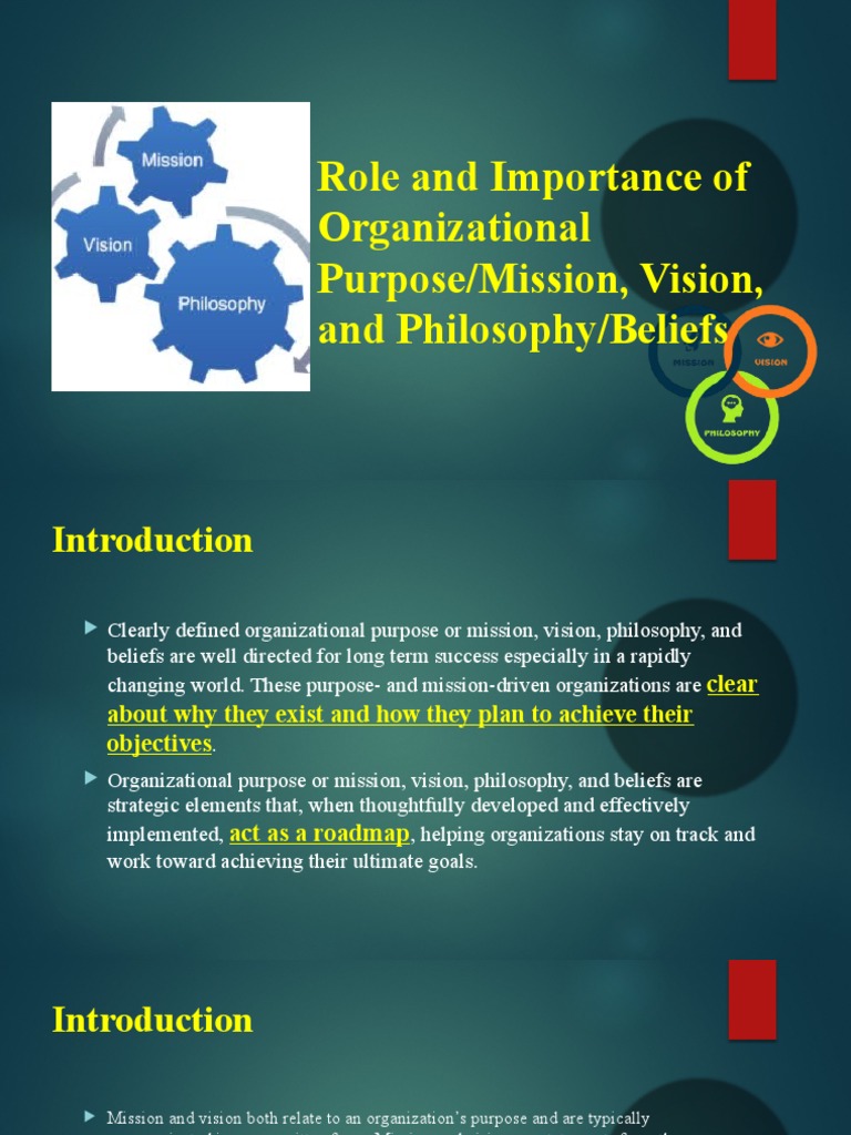 Chapter1Part1 Organizational Mision Vision Philosophy | PDF | Strategic ...