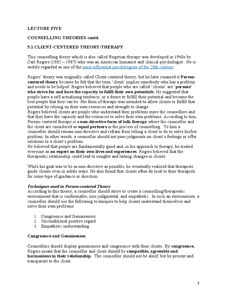 Psy 410 Lecture Five Notes | PDF | Psychotherapy | Rational Emotive ...