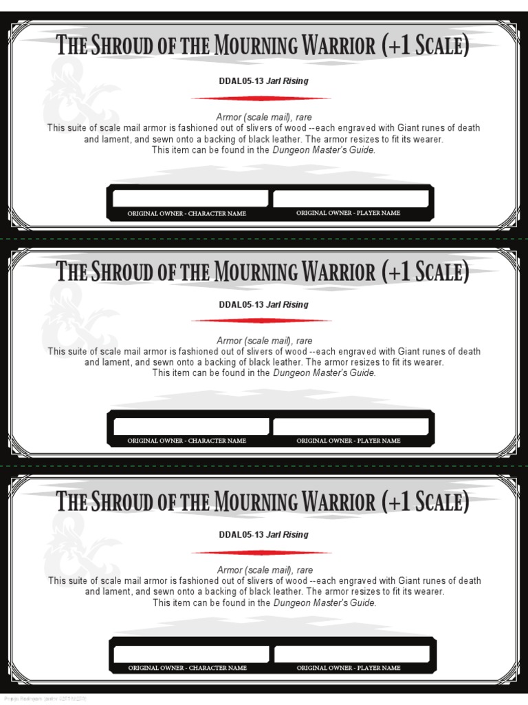 CERT - DDAL05-13 Jarl Rising | PDF | Personal Protective Equipment | Armour