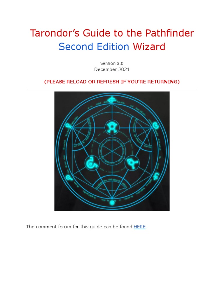 Tarondor's Guide To The Pathfinder Wizard: Second Edition | Download ...