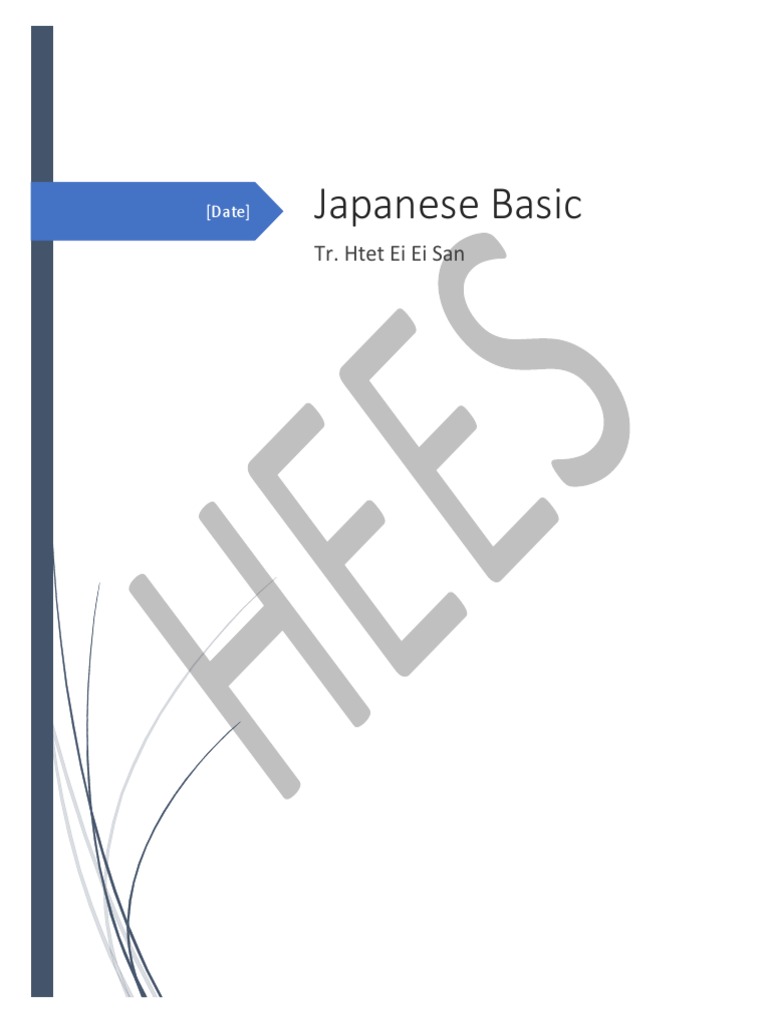Japanese Basic: Tr. Htet Ei Ei San | PDF