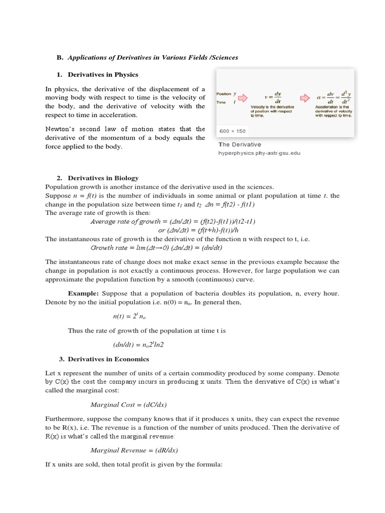 Applications of Derivatives in Science | PDF | Derivative | Calculus