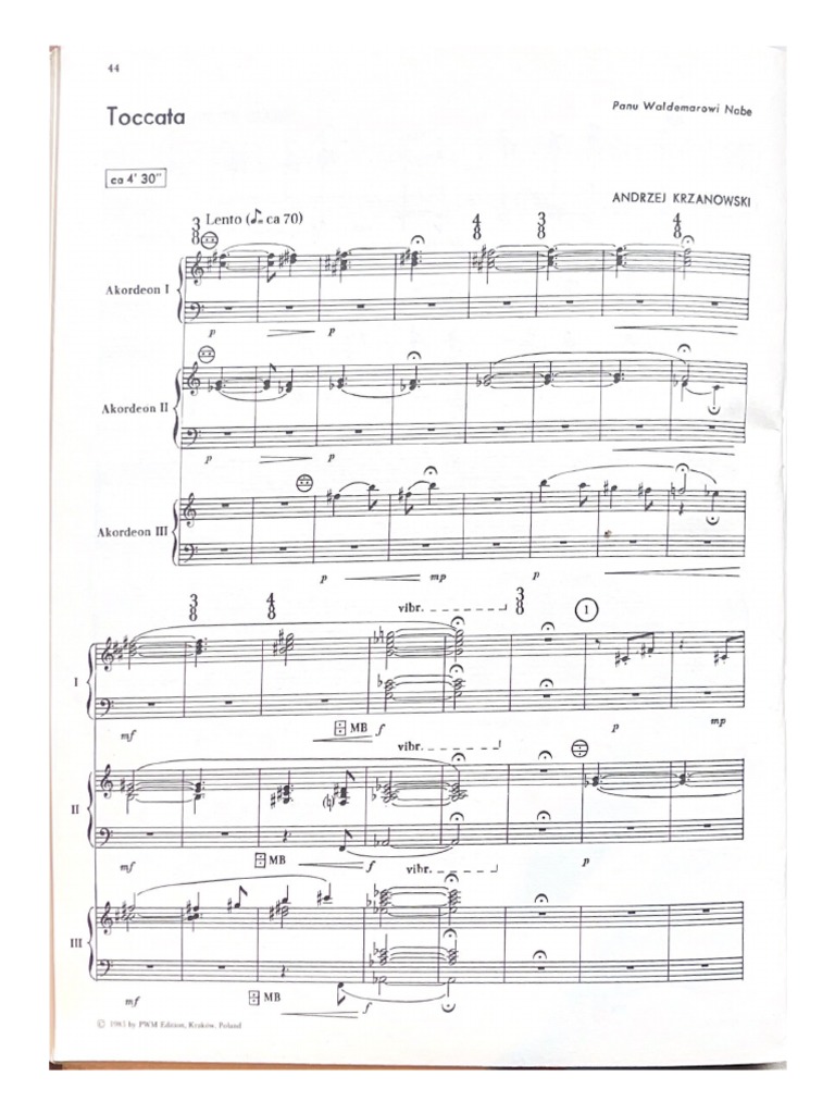 Andrzej Krzanowski Toccata | PDF