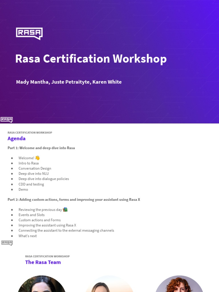 Rasa Certification Workshop: Mady Mantha, Juste Petraityte, Karen White | PDF | Databases ...