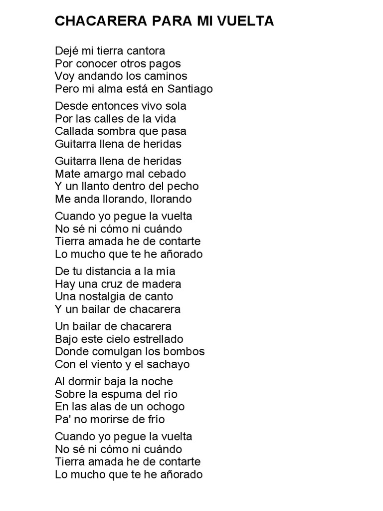 Chacarera para Mi Vuelta | PDF