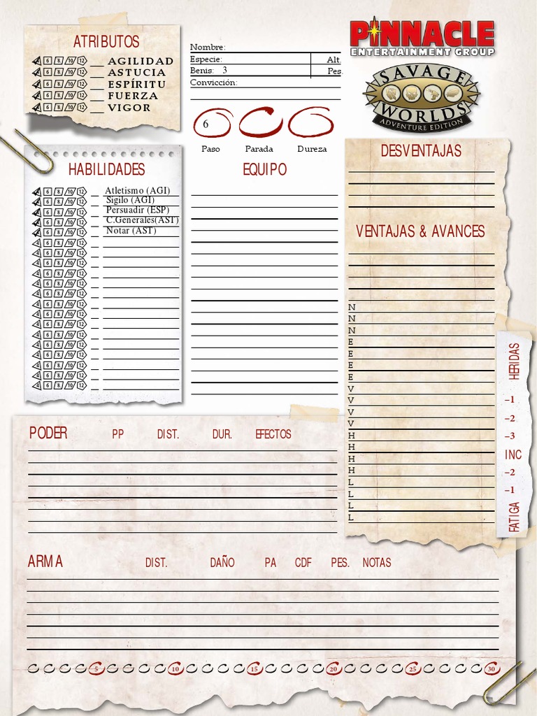 Atributos: Agilidad Astucia Espíritu Fuerza Vigor | PDF