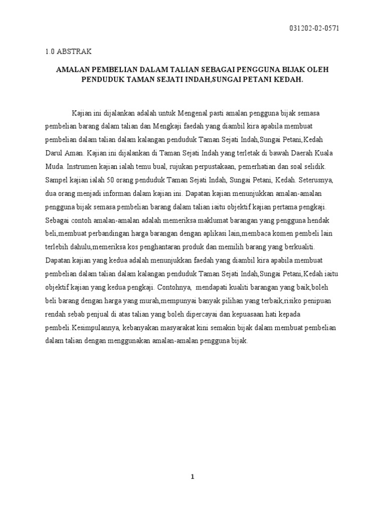 Abstrak Pengajian Am Kerja Kursus 2021 | PDF