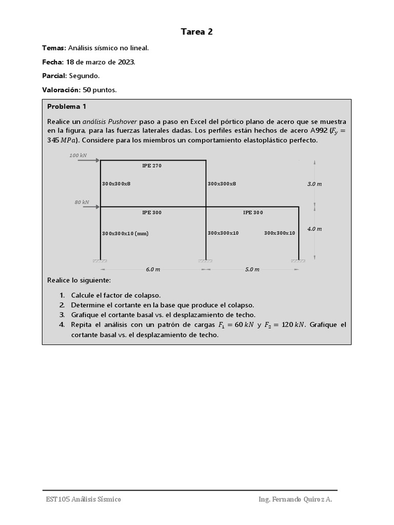 Ejercicio Diseño Sismico | PDF | Ciencias fisicas | Física Aplicada e Interdisciplinaria