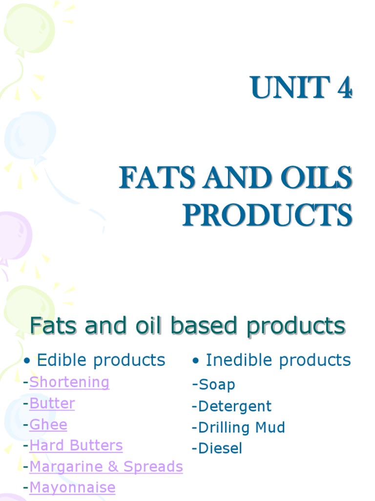 Unit 4 | PDF | Glycerol | Margarine