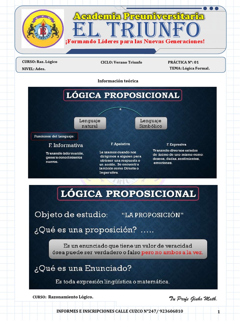 Tema 01 - Lógica Formal - Ades | PDF | Proposición