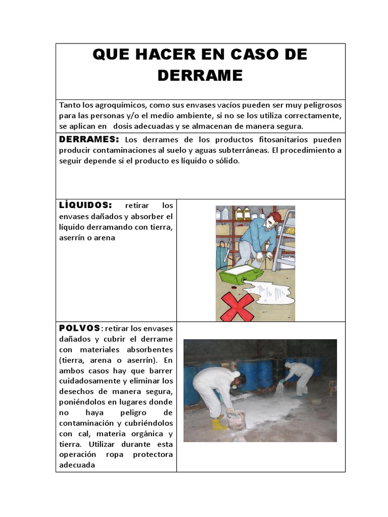 Que Hacer en Caso de Derrame | PDF