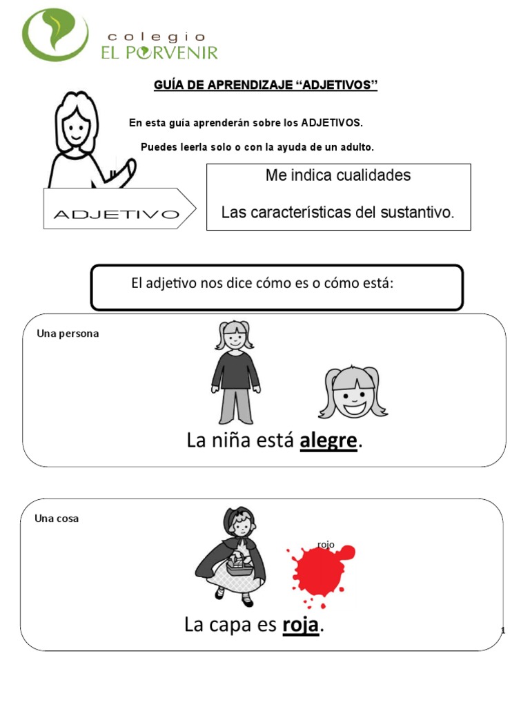 Guía de Aprendizaje de Adjetivos | PDF | Estudios de idiomas ...