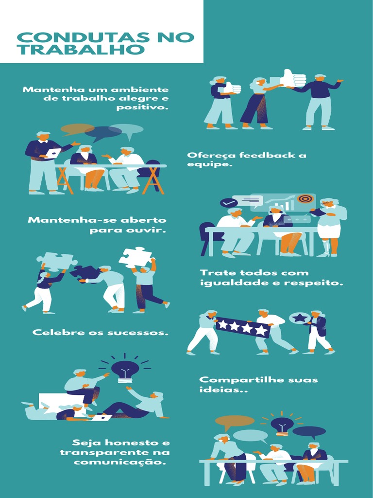 Infográfico de Condutas No Trabalho Ilustrado Turquesa | PDF