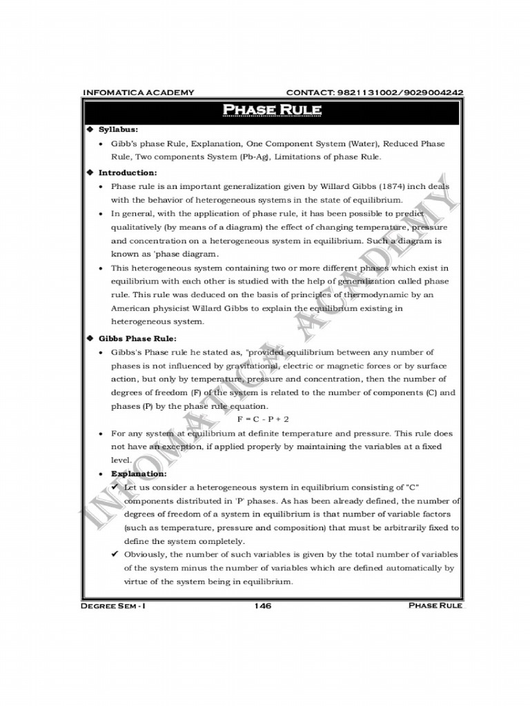 Phase Rule | PDF