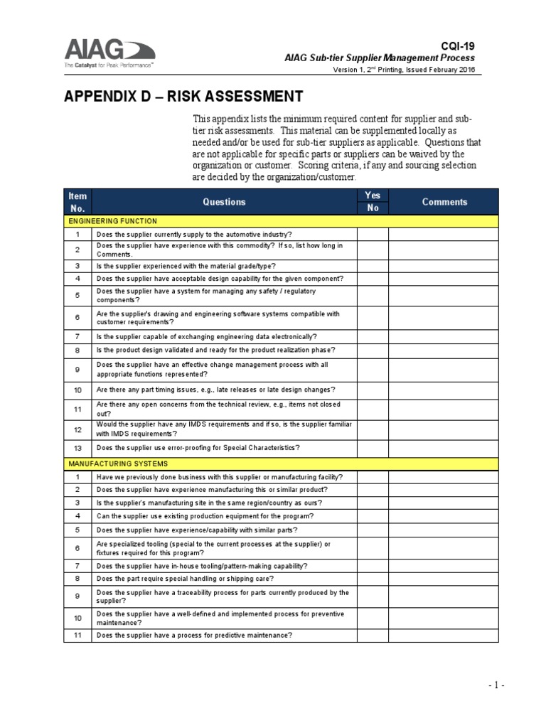 CQI19 Forms | PDF | Supply Chain | Verification And Validation