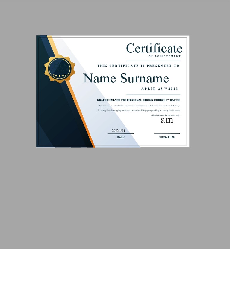 Sample Certificate | PDF