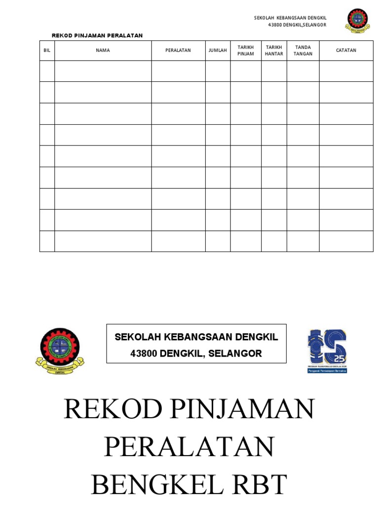 Rekod Pinjaman Alatan | PDF