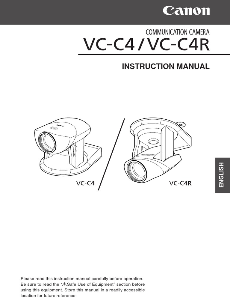 Canon Communication Camera VC-C4 - VC-C4R User Manual | PDF | Electromagnetic Interference | Ac ...