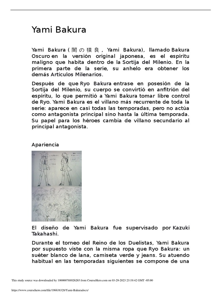 Yami Bakura | PDF